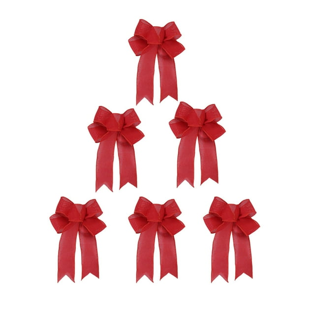 6 Pack Red Christmas Bows Outdoor Decorations,7" x 9" Large Velvet ...
