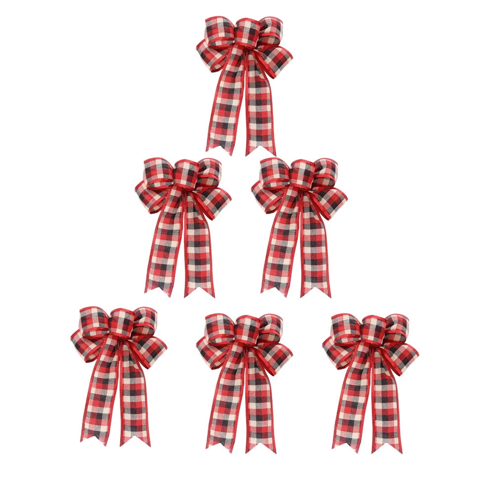 6 Pack Red Christmas Bows Outdoor Decorations,7" x 9" Large Velvet ...