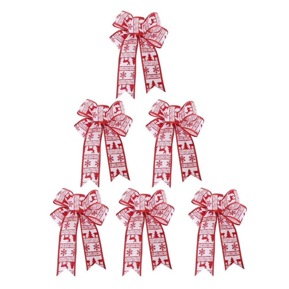 6 Pack Red Christmas Bows Outdoor Decorations,7" x 9" Large Velvet ...