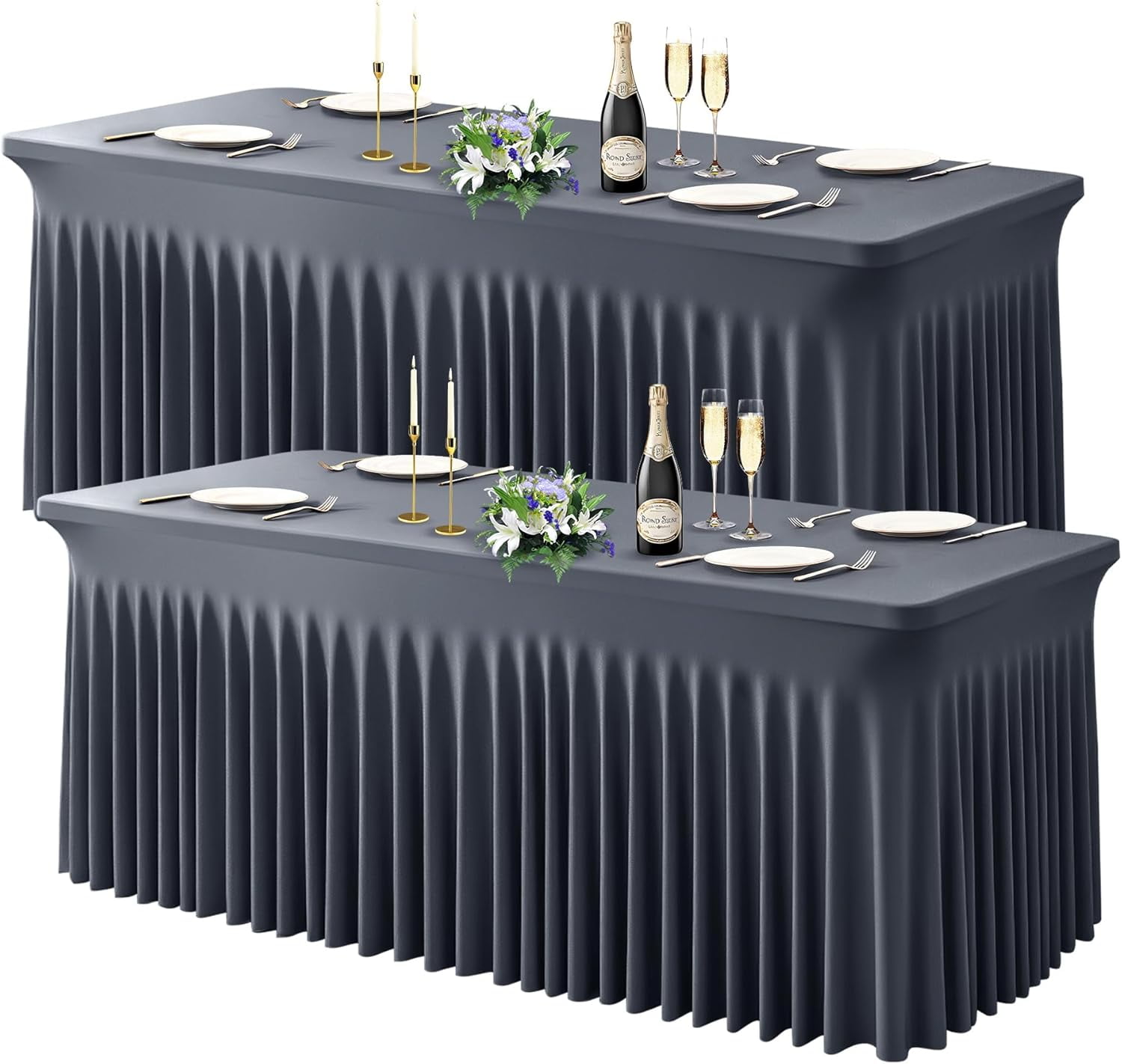 6 Pack Red Spandex Table Clothes for 8 Foot Rectangle Tables 8FT ...