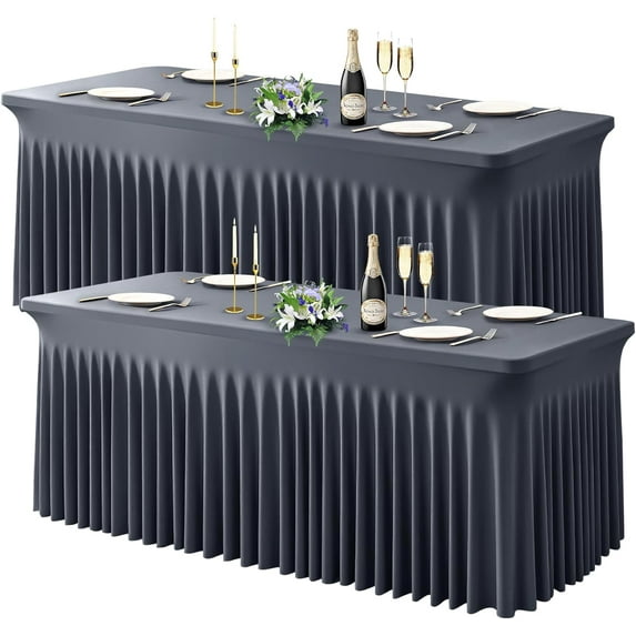6 Pack Red Spandex Table Clothes for 8 Foot Rectangle Tables 8FT ...