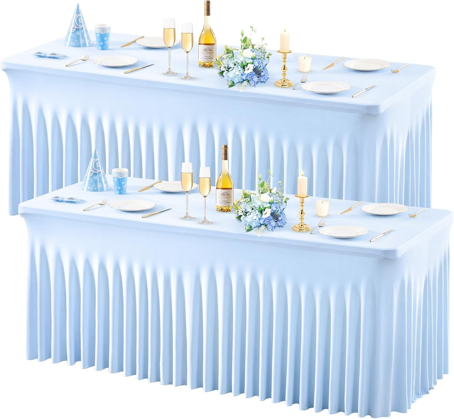 6 Pack Red Spandex Table Clothes for 8 Foot Rectangle Tables 8FT ...