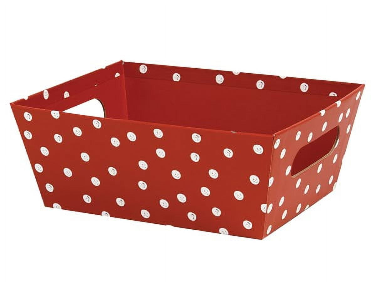 6 Pack, Red and White Dots, Large Wide Base Market Tray for Gourmet ...