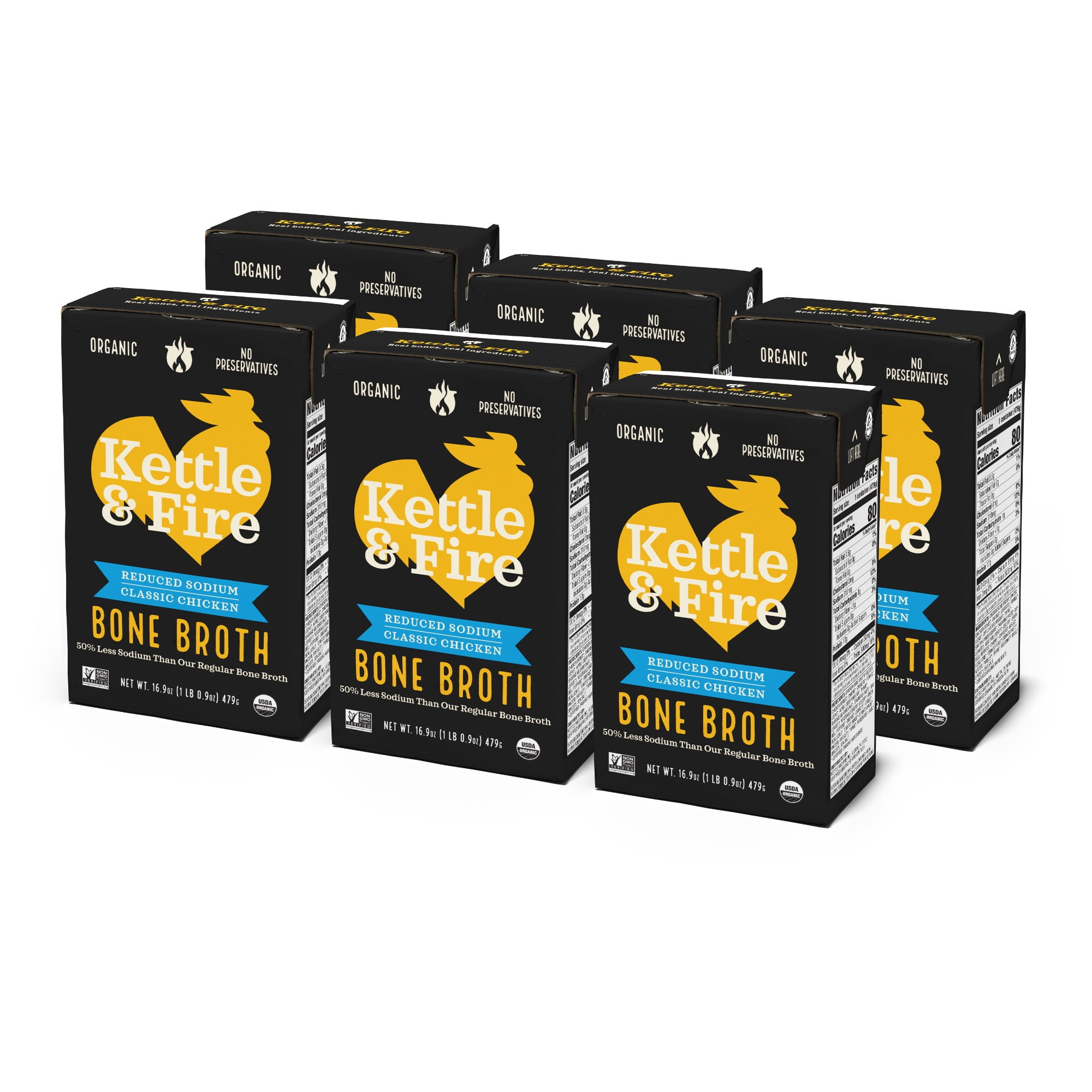 6 Pack: Low Sodium, Full Flavor Chicken Bone Broth - Sipping Veggie ...