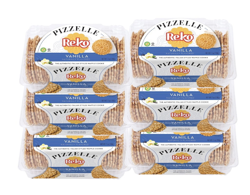 6 Pack - Reko Vanilla Pizzelle Authentic Italian Style Waffle Cookie, 7 ...