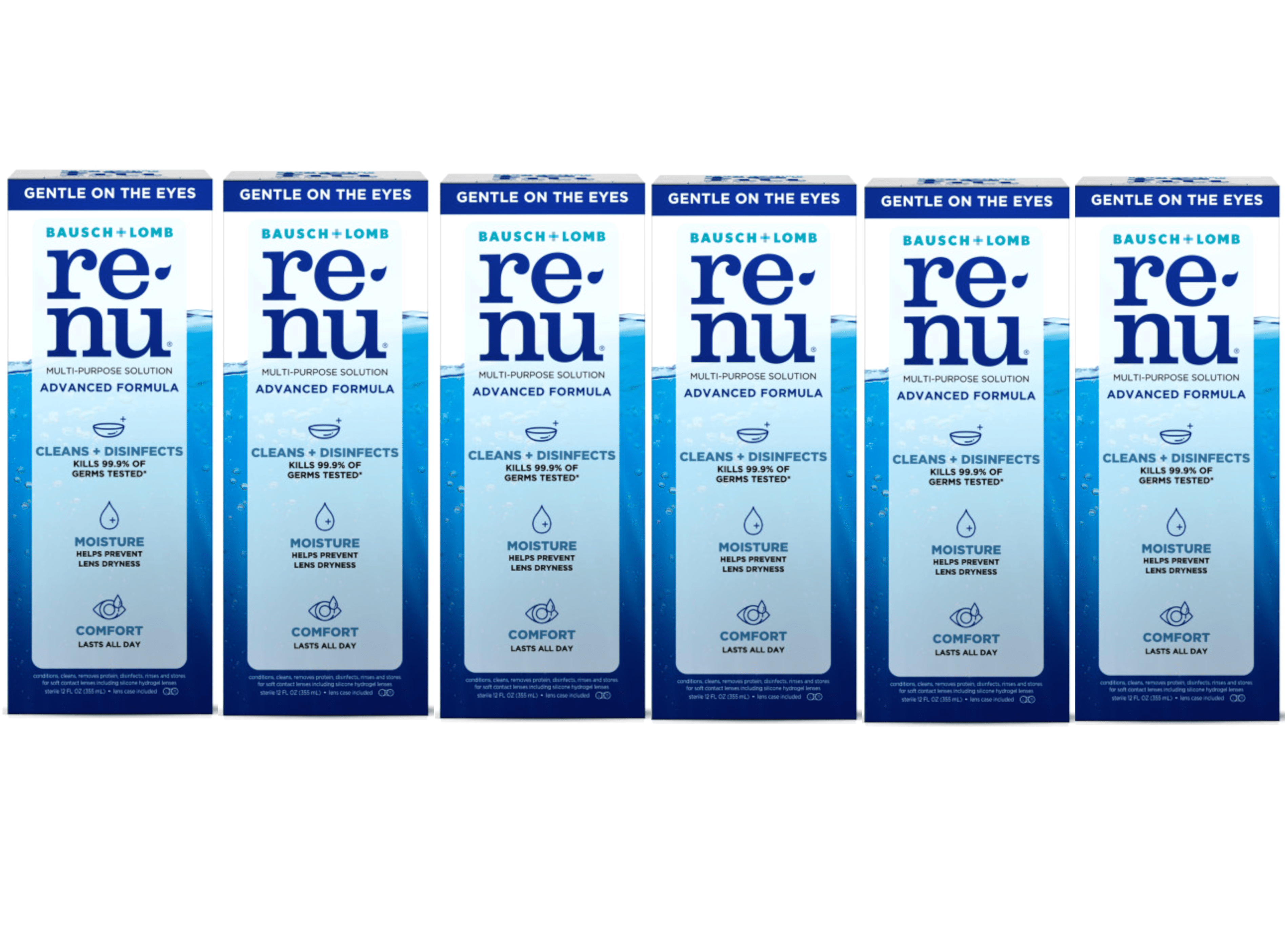 6 Pack - Renu Contact Lens Solution, Advanced Formula Multipurpose Lens Cleaner for Eye Contacts ...