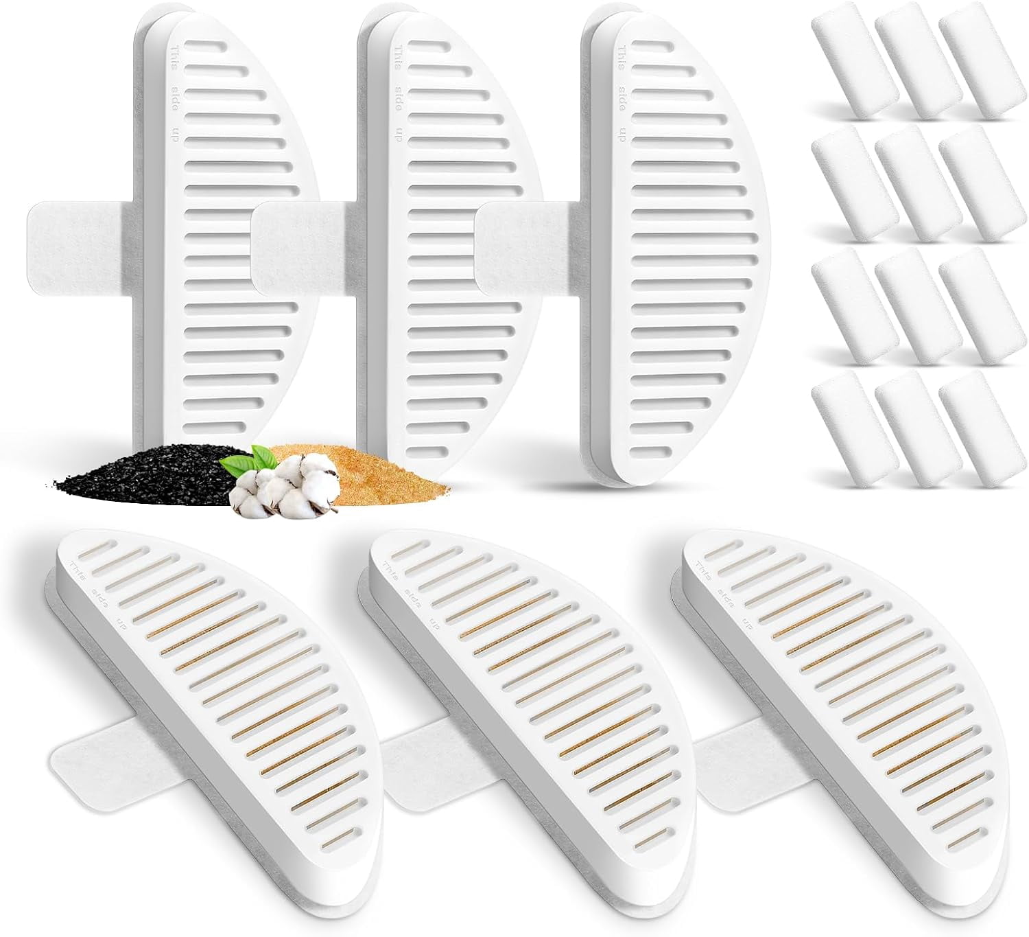 6 Pack Replacement Filters & 12 Pack Replacement Filter Sponges for ...