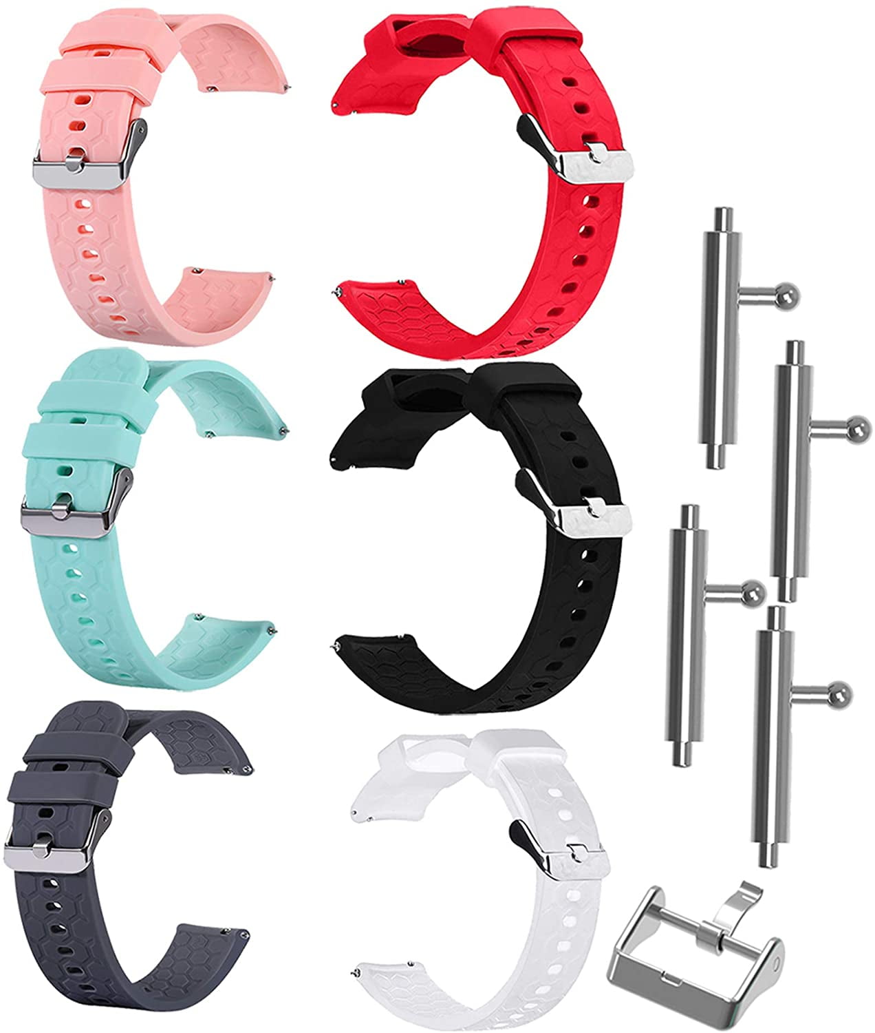 Replacement Straps Fitness Wristwatch Band, 20mm, 6 Pack - Walmart.com