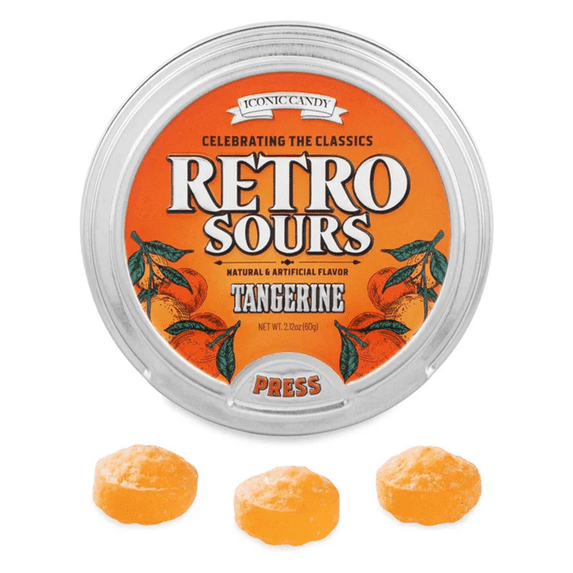 6-Pack Retro Sours Candy - Tangerine Flavor, Classic Sour Hard Candy in ...
