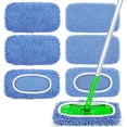 6-Pack Reusable Microfiber Mop Pads for Sweeper, Dry & Wet Cleaning ...