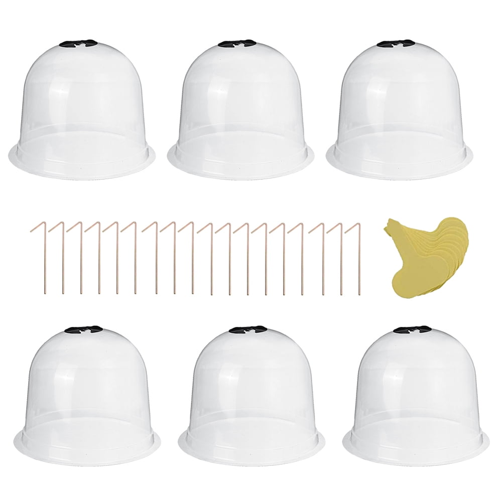6-Pack Reusable Plastic Domes for Garden Seedlings, Outdoor Safety ...