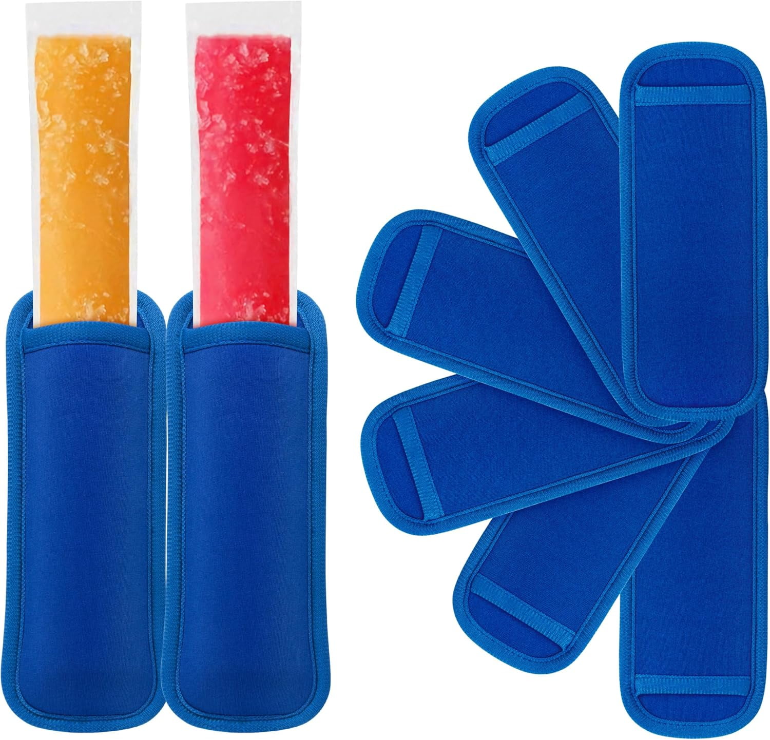 6 Pack Reusable Popsicles Frozen Bags Ice Pop Stick Sleeves for Kids ...