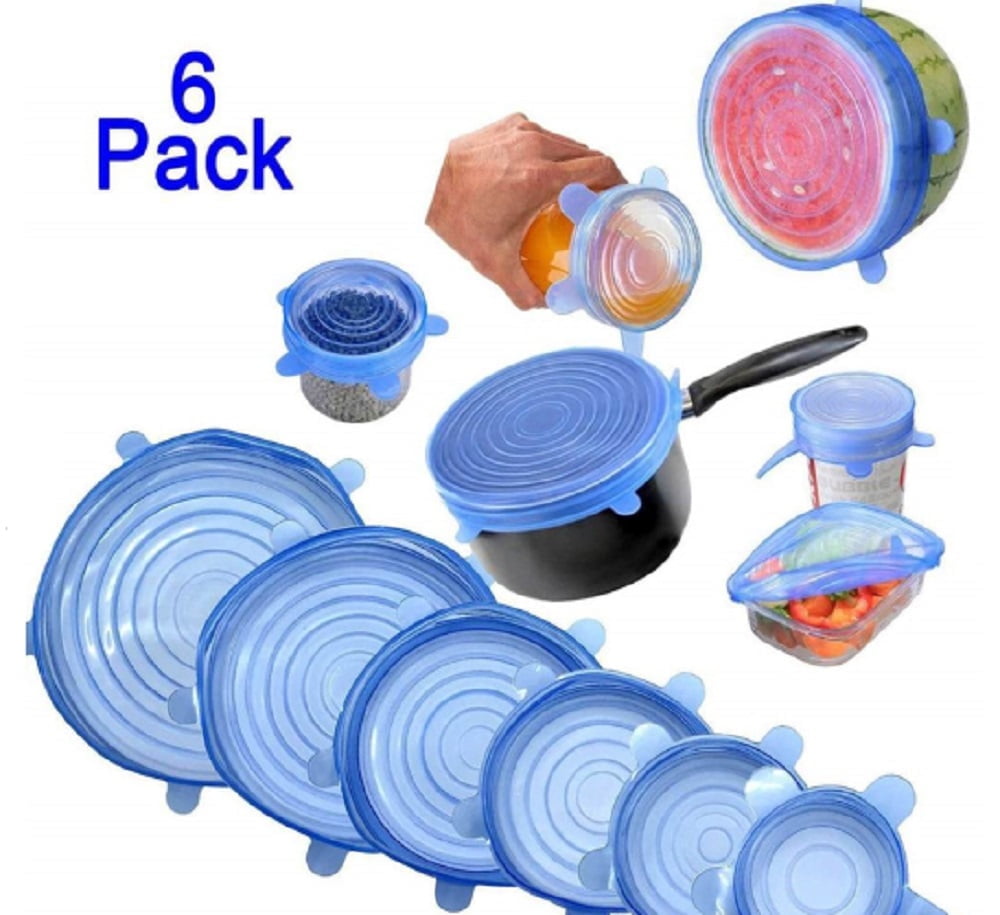 TIKA 6-Pack Elastic Stretchable Silicone Lids - BPA-Free Bowl Seal ...