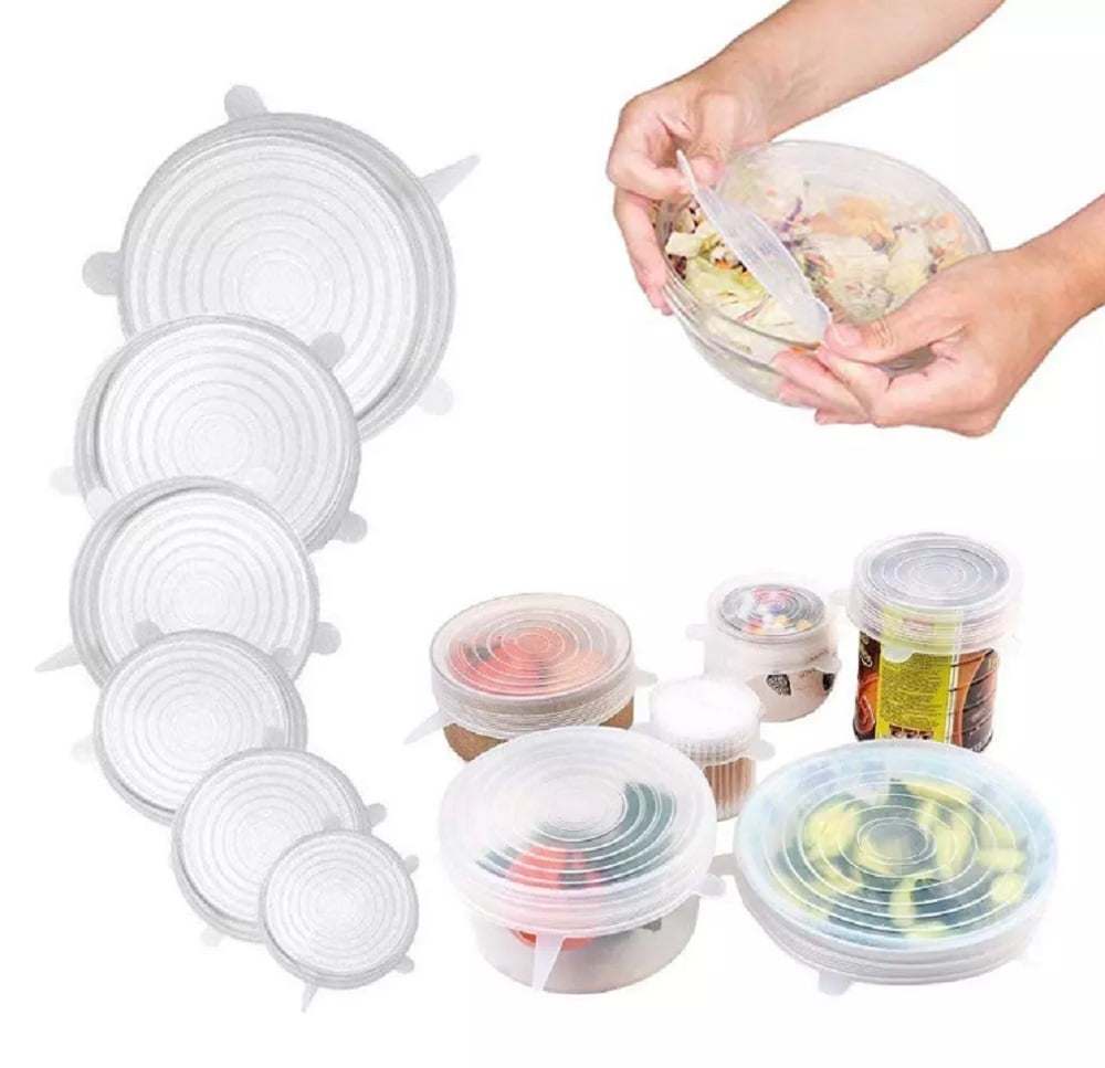 6-Pack Reusable Silicone Stretch Lids – BPA-Free Bowl Seal Covers to ...