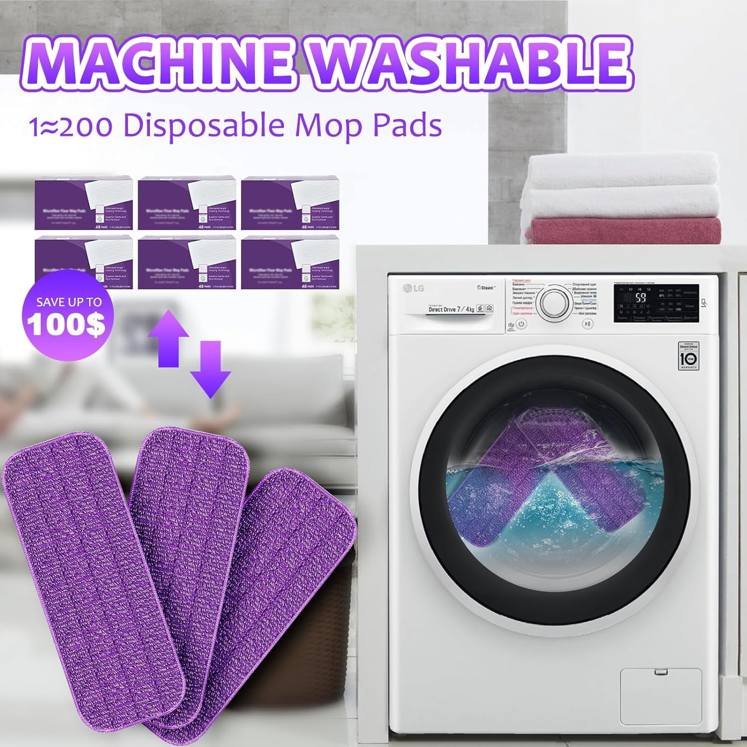 6-Pack Reusable Thicken & Absorbent Refill Pads Compatible for Swiffer ...