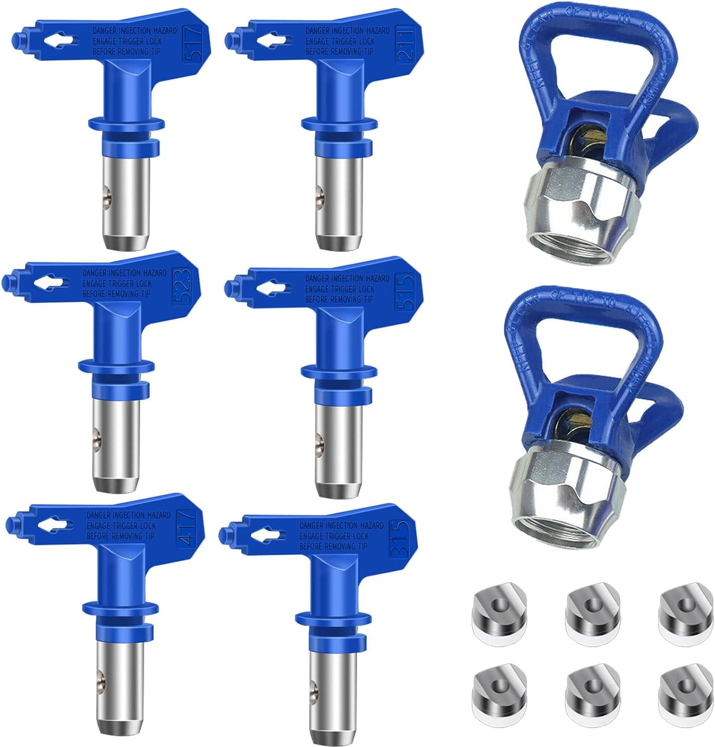 211, 315, 417, 517, 515, 523) 6-Pack Reversible Airless Nozzles for ...
