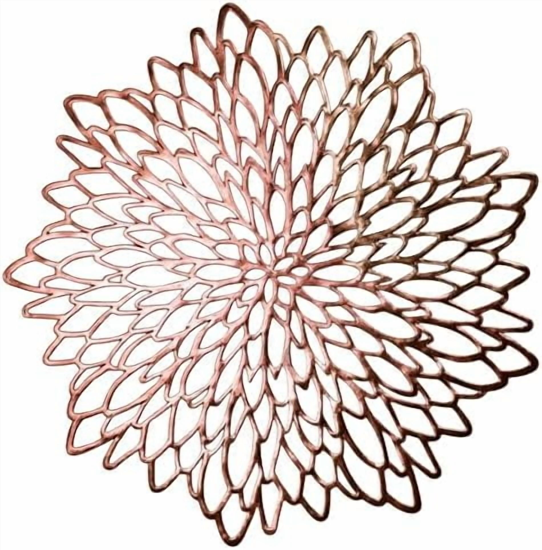 6 Pack Rose Gold Placemats Metallic Pressed Vinyl for Mother's Day ...