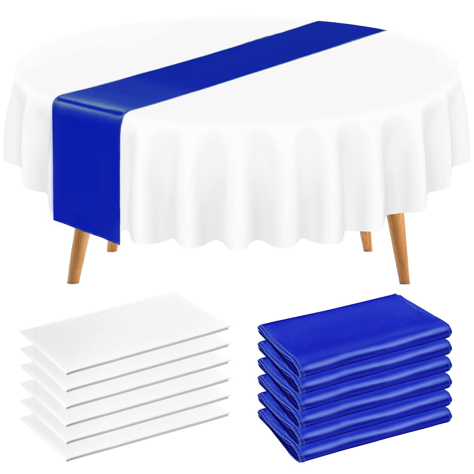 6 Pack Round Plastic Tablecloth 84
