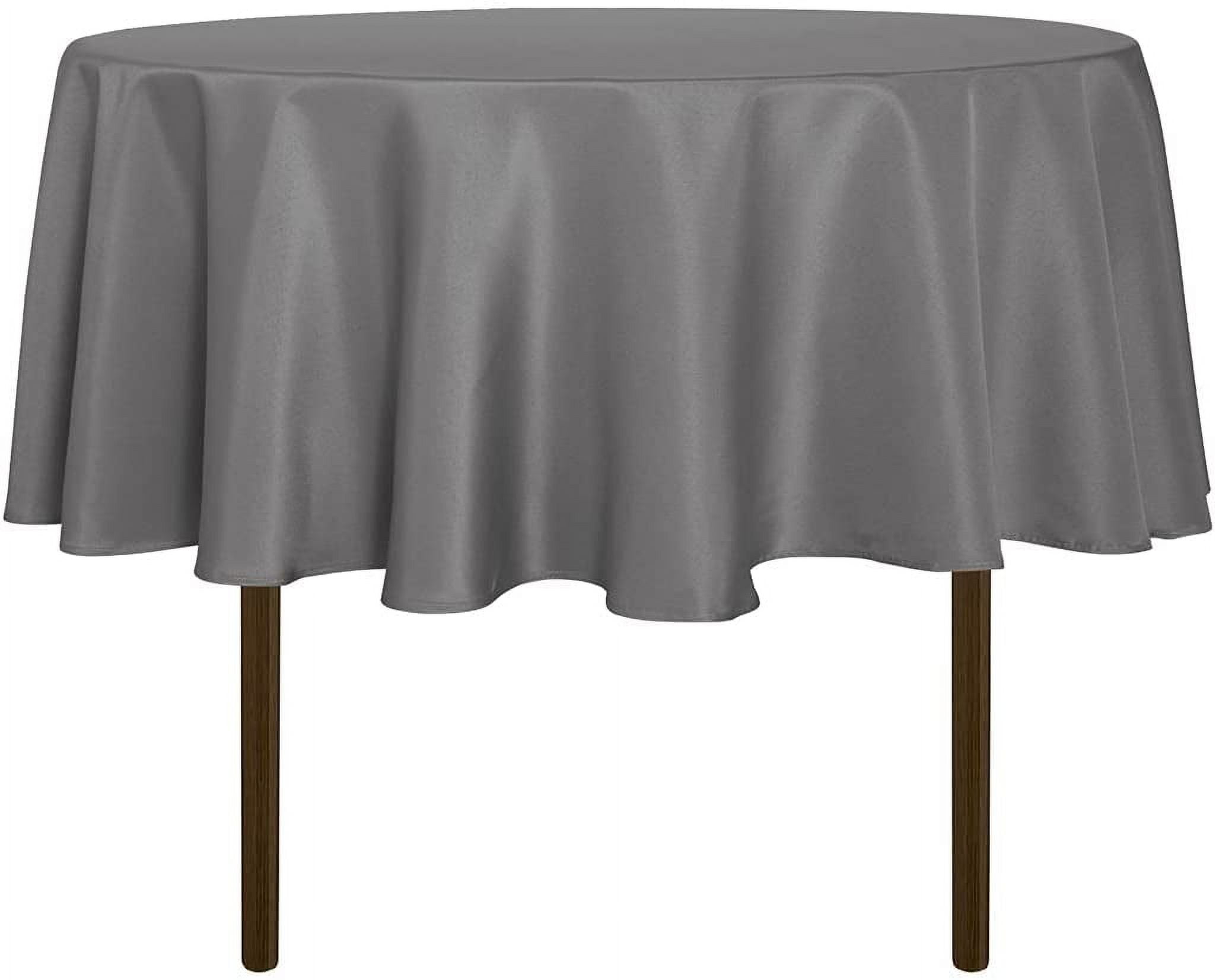 Changmaius Round Tablecloth 90 Inch Grey, Stain and Wrinkle Resistant ...