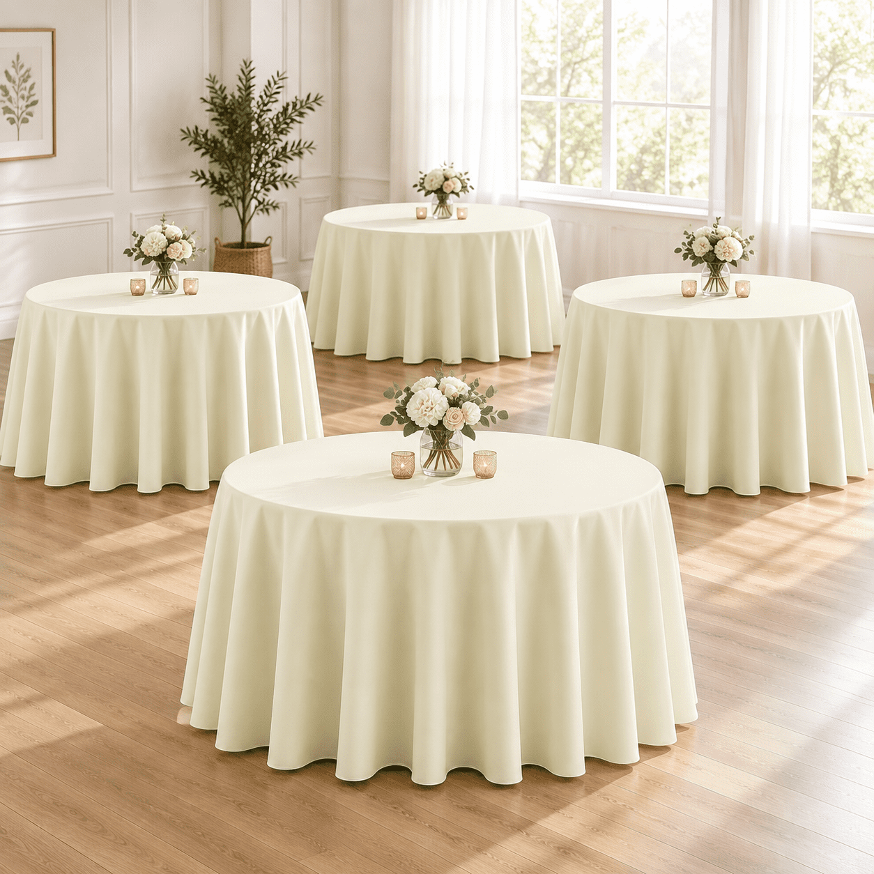 6 Pack Round Tablecloths 90 Inch For Dining Tables - Walmart.com