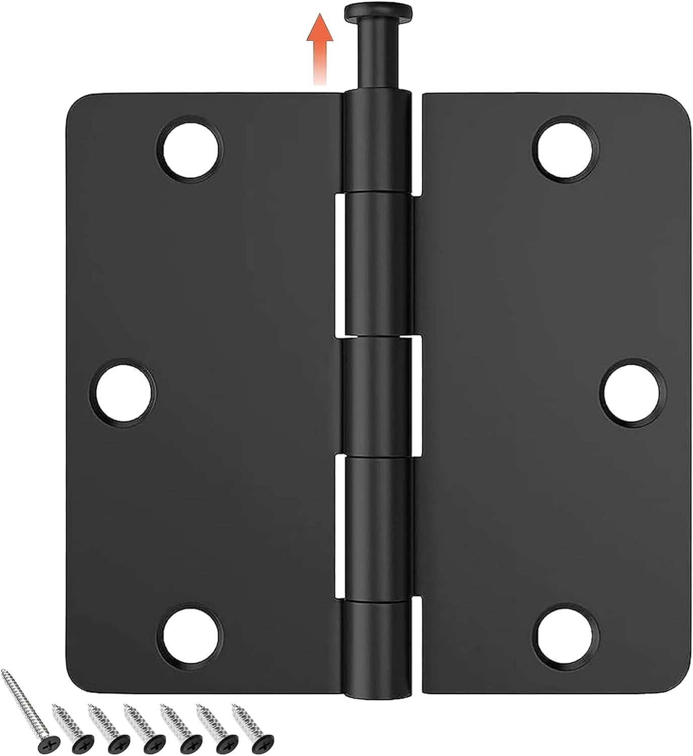 6 Pack Rounded Door Hinges,3.5 Inch Exterior Door Hinges, 1/4 Radius ...