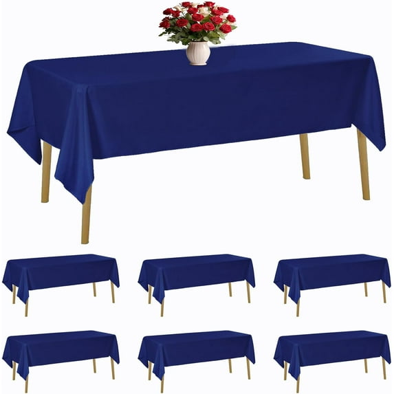 6 Pack Royal Blue Tablecloth 60 x 120 Inch Table Cloth for 8 Foot ...