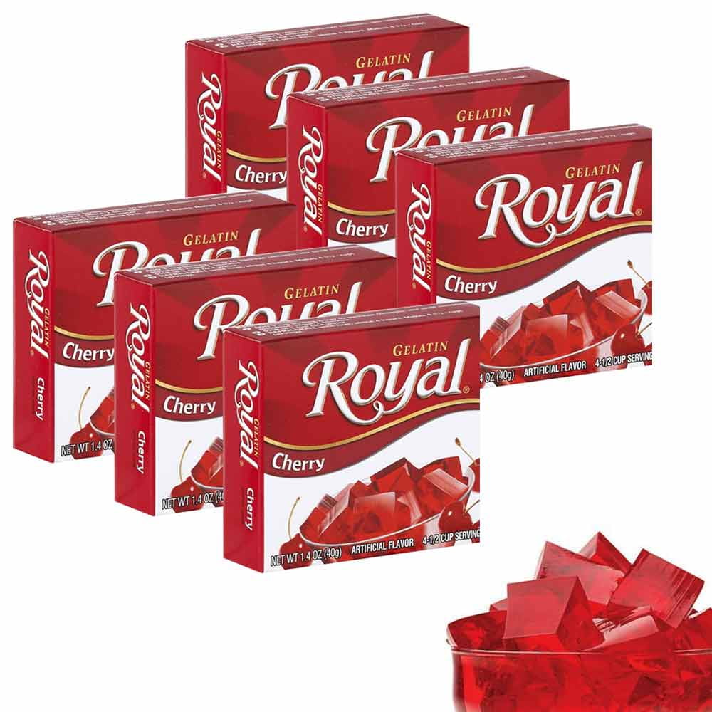 6 Pack Royal Gelatin Healthy Snacks Dessert Cherry Flavor Kids Party ...