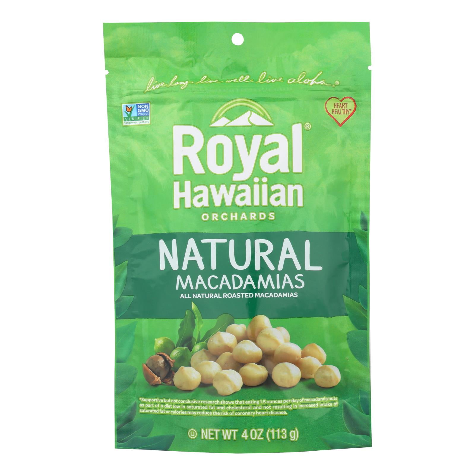 Royal Hawaiian Orchards Natural Macadamia Nut, 4 oz - Case of 6 ...