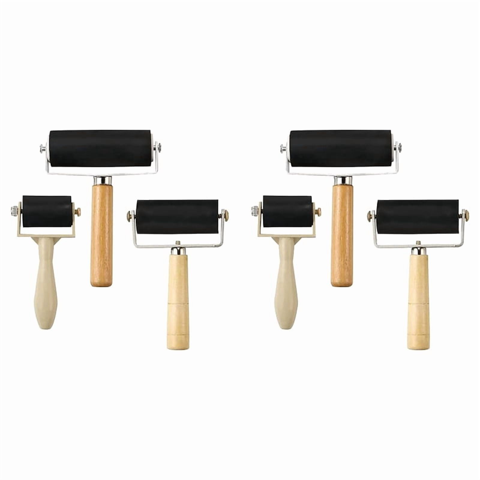 6 Pack Rubber-Roller Brayer Rollers 1.4/2.4/4 Inch Art Craft Roller for ...