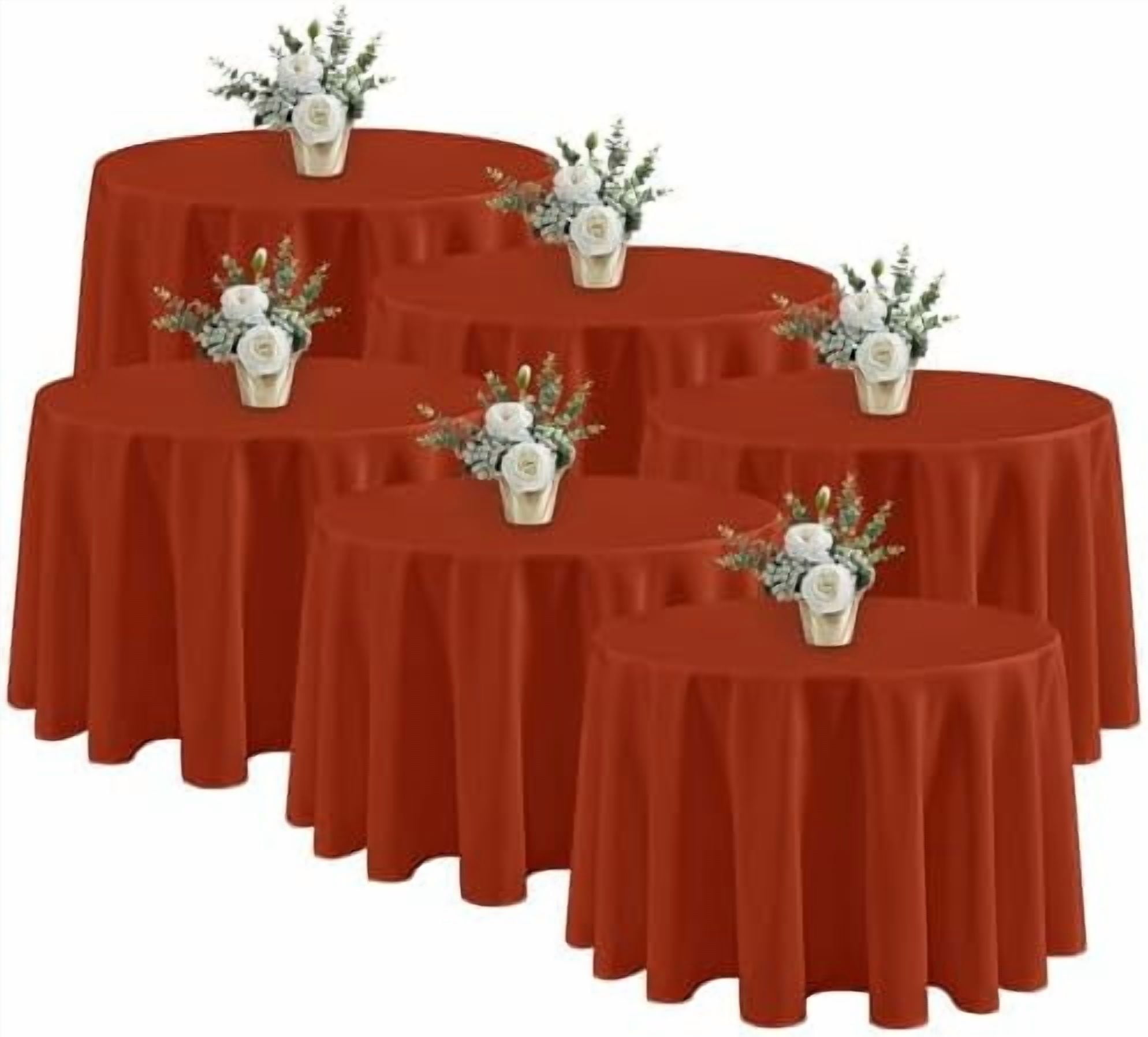 6 Pack Rust Round Table Clothes - 90 Inches in Diameter - Stain ...