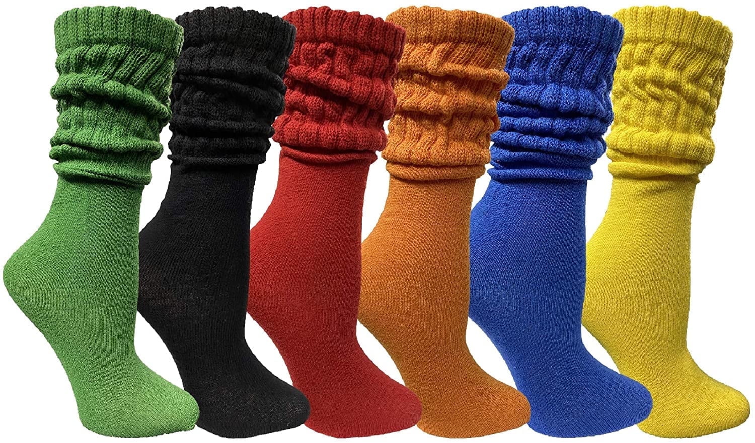 SOCKS'NBULK 6 Pack Womens Comfortable Cotton Slouch Socks, Knee High ...
