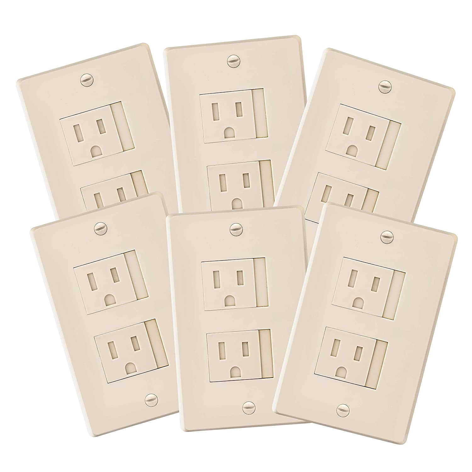 6-Pack Safety Innovations Self-closing (2 Screw) Decora Outlet Covers ...