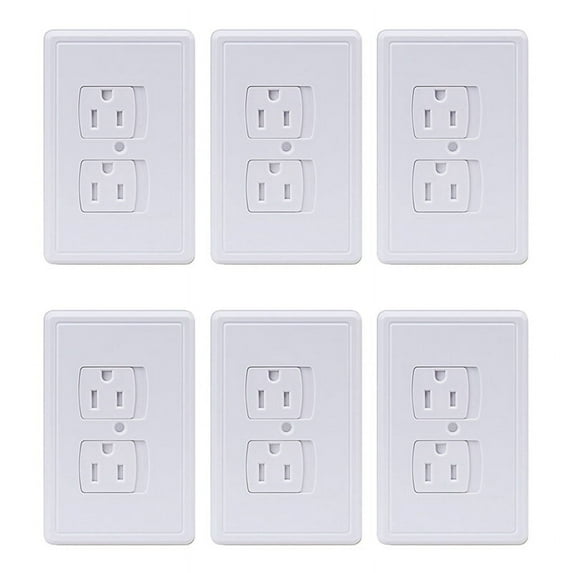 6-Pack Safety Self-Closing Outlet Covers, Wall Socket Plate Automatic ...