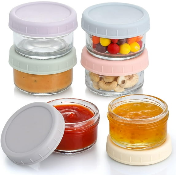 [6 Pack] Salad Dressing Containers To Go, 2.7 oz Glass Small Condiment ...
