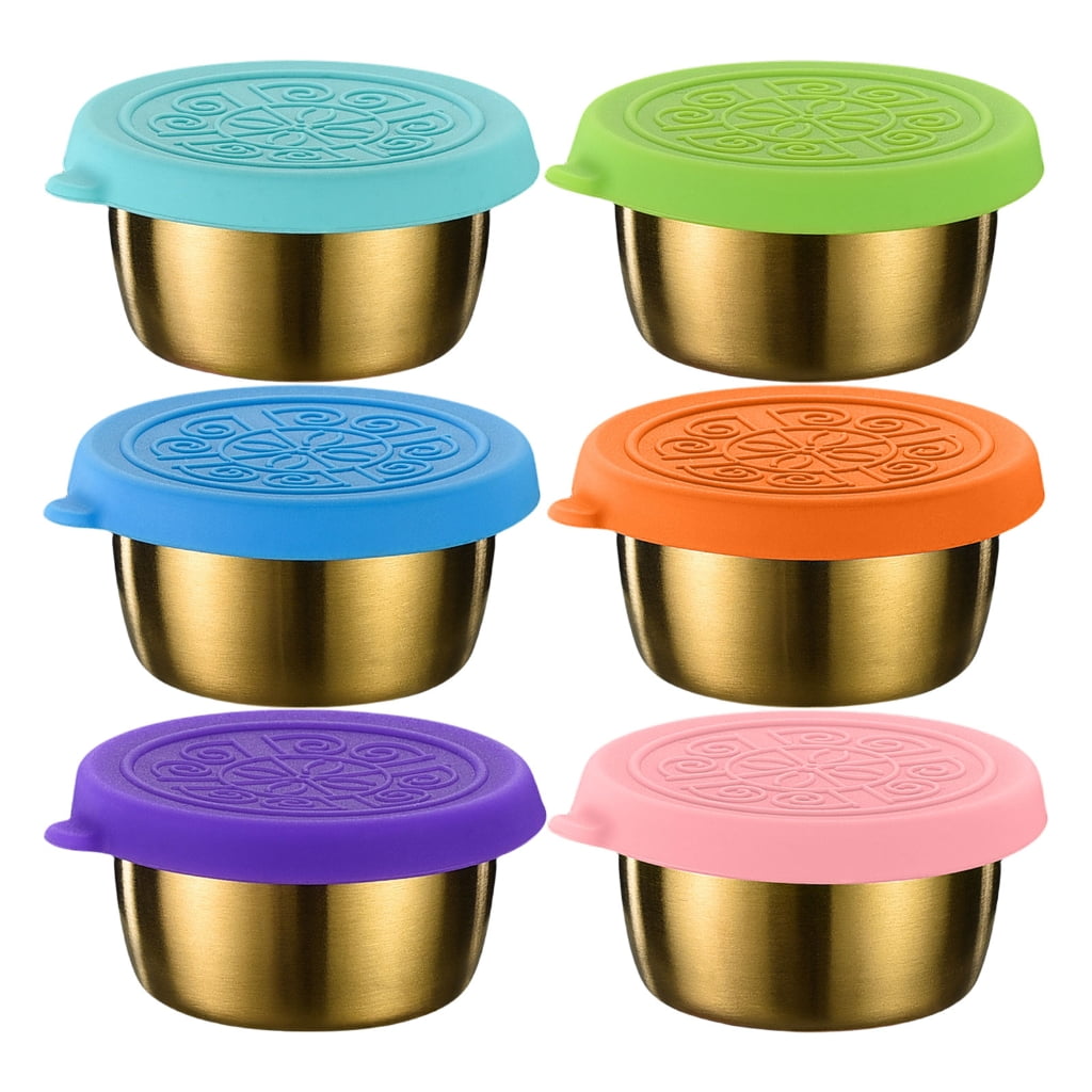 6 Pack Salad Sauce Jars Set Food Storage Container Small Sauce Box ...