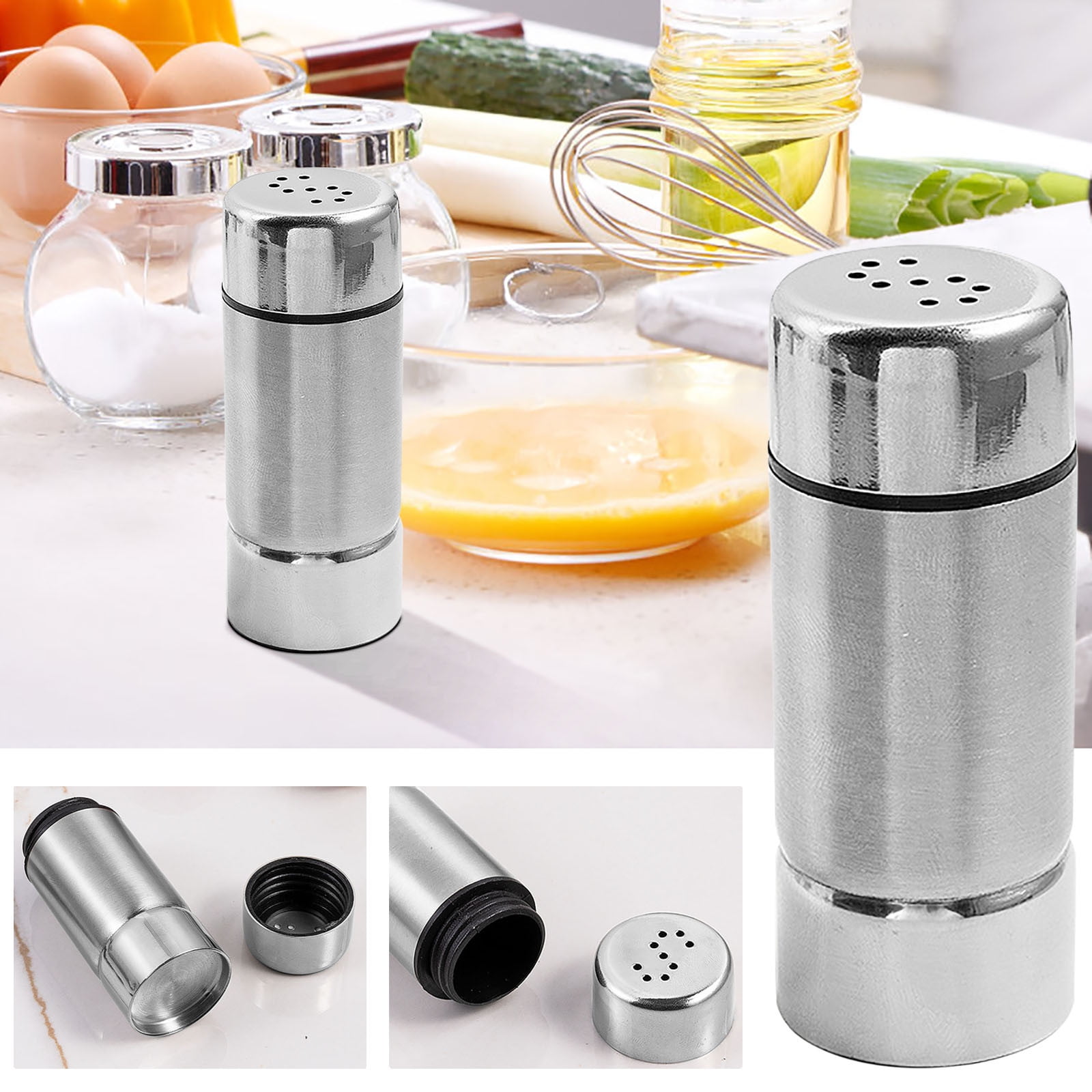 6 Pack Salt and Pepper Shakers, 80ml Spice Jars with Shaker lids, Salt ...