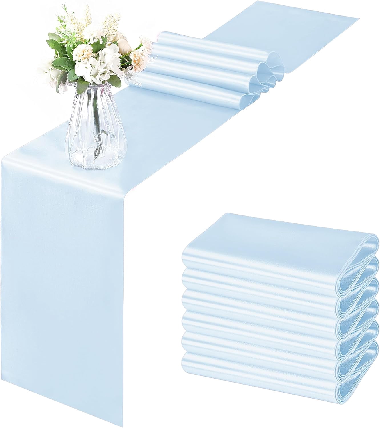 6 Pack Satin Runners 12 x 72 Inch Bright Silky Smooth Satin Table ...