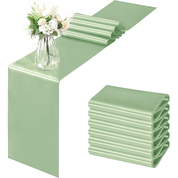6 Pack Satin Table Runners 12 x 72 Inches - Smooth Silky Fabric for ...