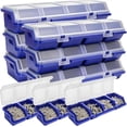 6 Pack Screw Organizer Box with Lid, 4 Compartments Small Parts Bins ...