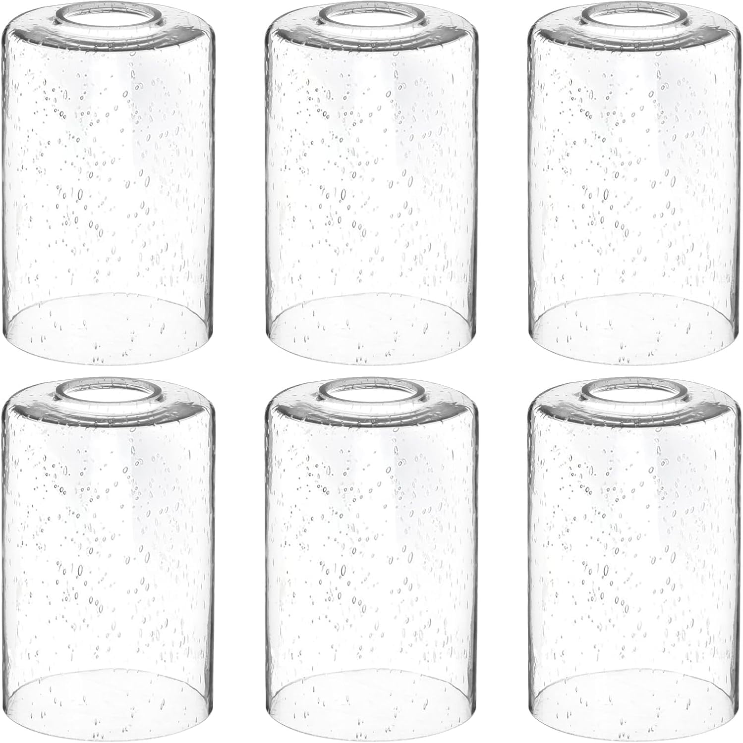 6 Pack Seeded Glass Lamp Shade, Cylinder Bubble Glass Shades ...