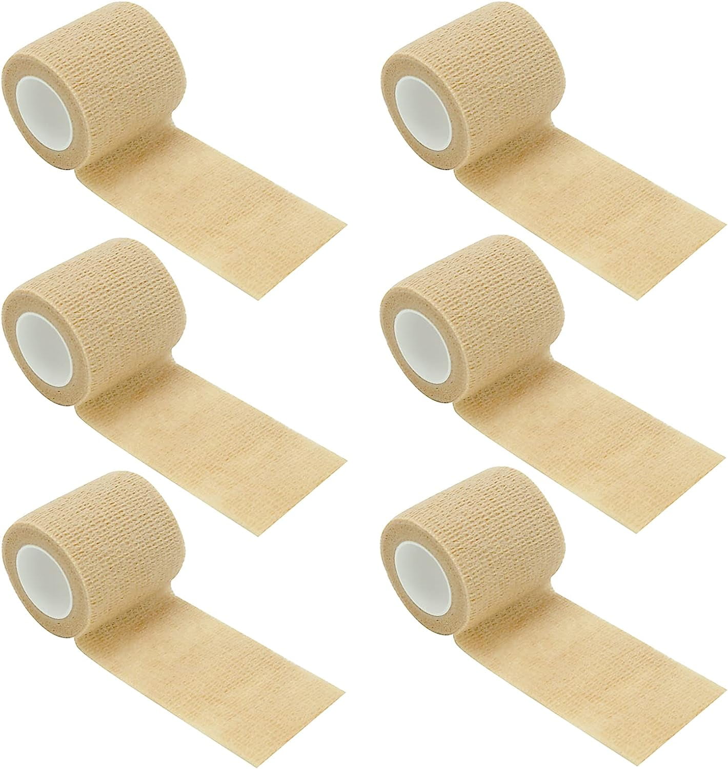 6 Pack Self Adhesive Bandage Wrap, Self Adherent Pre Wrap Roll Vet Wrap ...