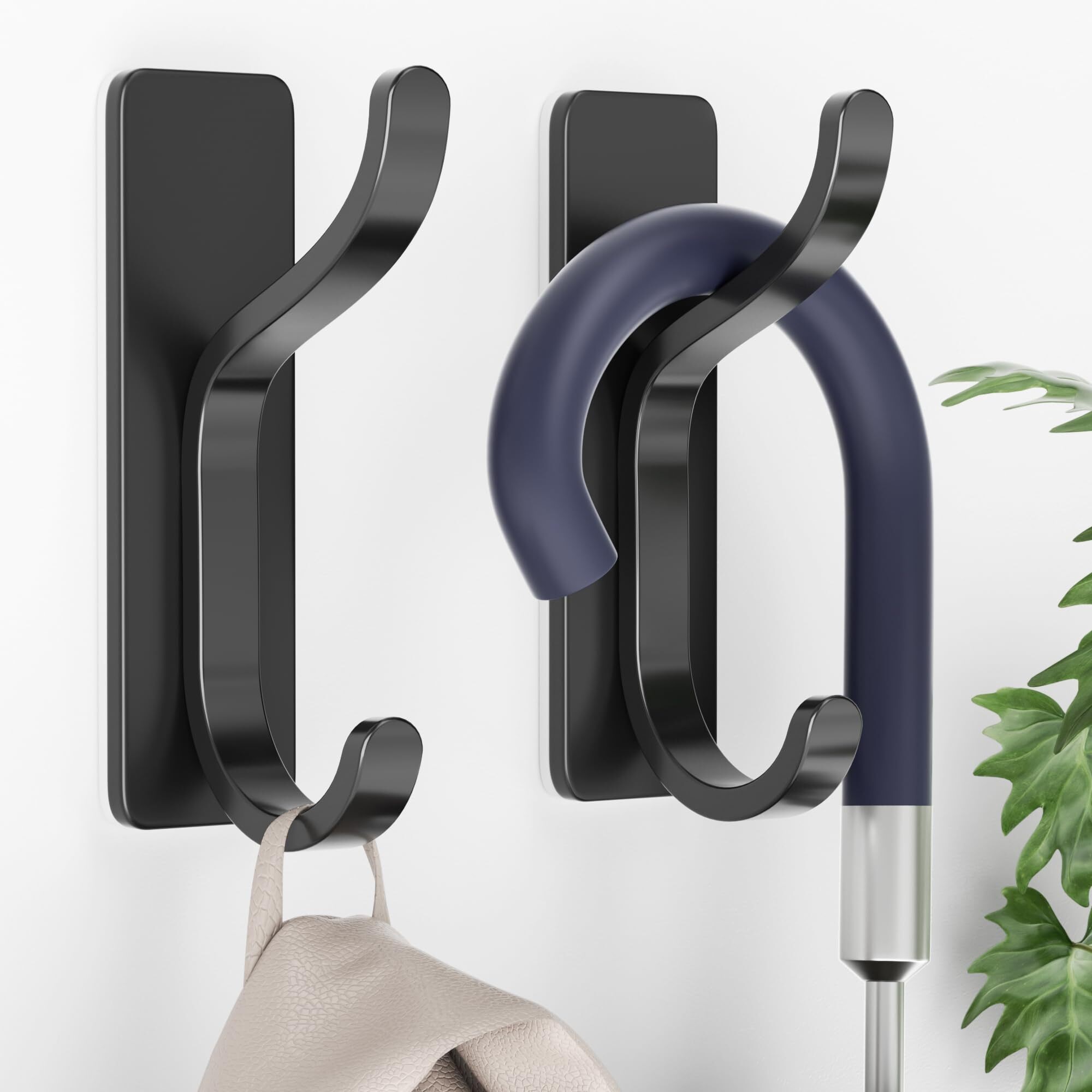 6-Pack Self Adhesive Hooks for Hanging: Stick On Hooks Heavy Duty (Hold ...
