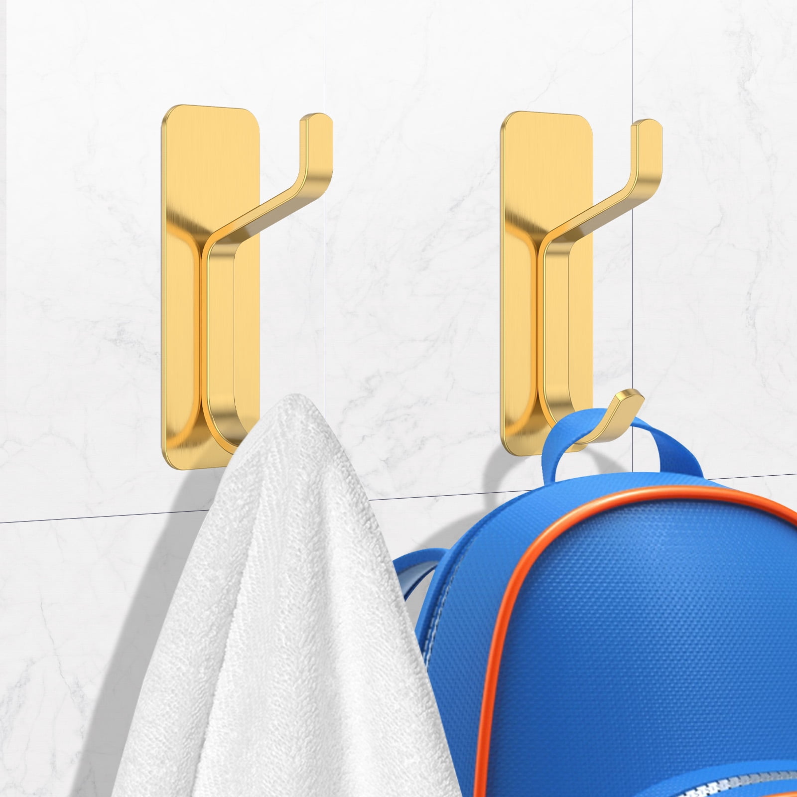 6 Pack Self Adhesive Hooks Self Adhesive Wall Hooks Heavy Duty Stick On ...