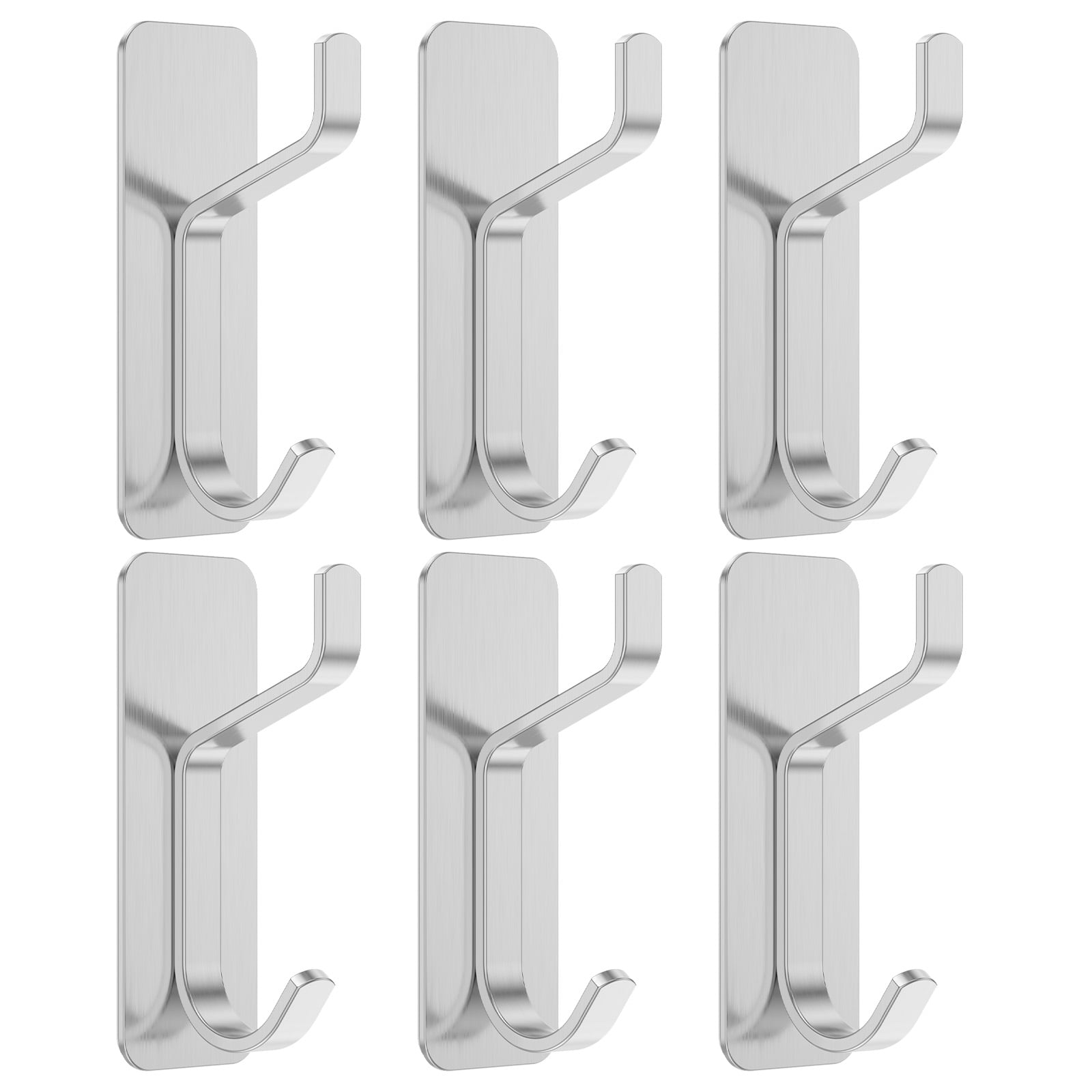 6 Pack Self Adhesive Hooks Self Adhesive Wall Hooks Heavy Duty Stick On ...