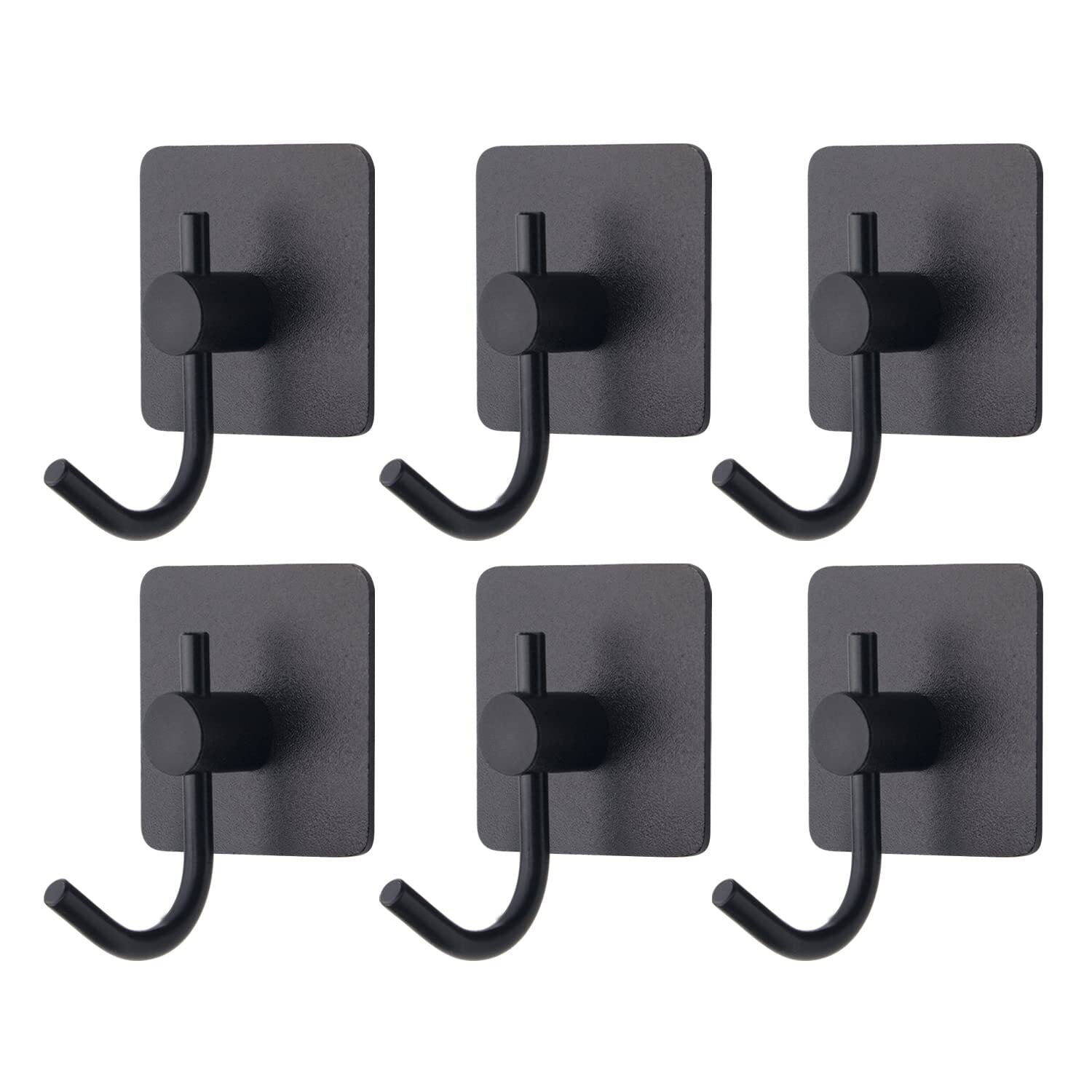 6 Pack Self Adhesive Wall Hooks Heavy Duty Aluminum Hooks for Bathroom ...