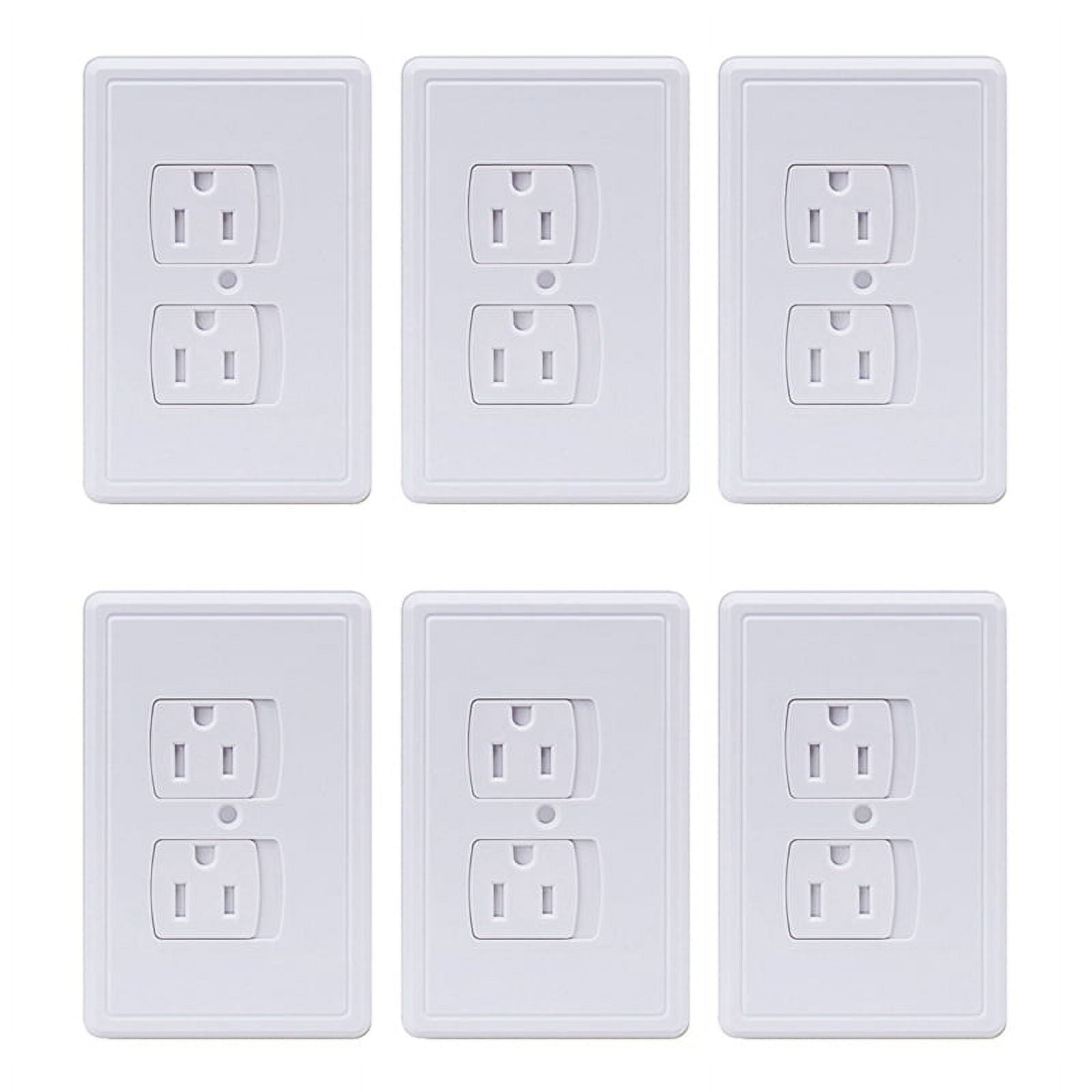6-Pack Safety Self-Closing Outlet Covers, Wall Socket Plate Automatic ...
