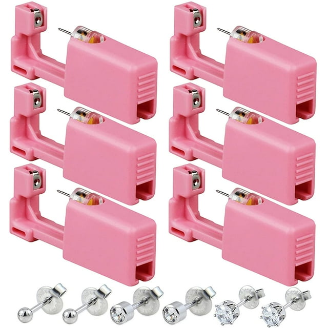 6 Pack Self Ear Piercing Kit Disposable Ear Piercing Tool with Ear ...