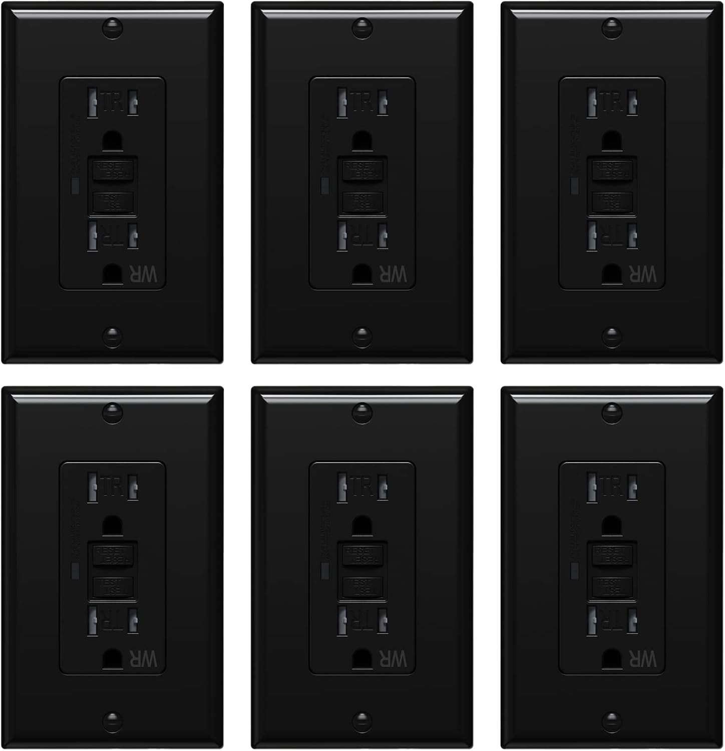 [6 Pack] Self-Test GFCI Outlets, Tamper-Resistant and Weather-Resistant ...