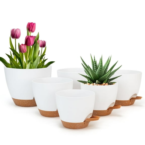 12 inch Plant Pots, planters, Self Watering Pots, Large Plastic Flower ...