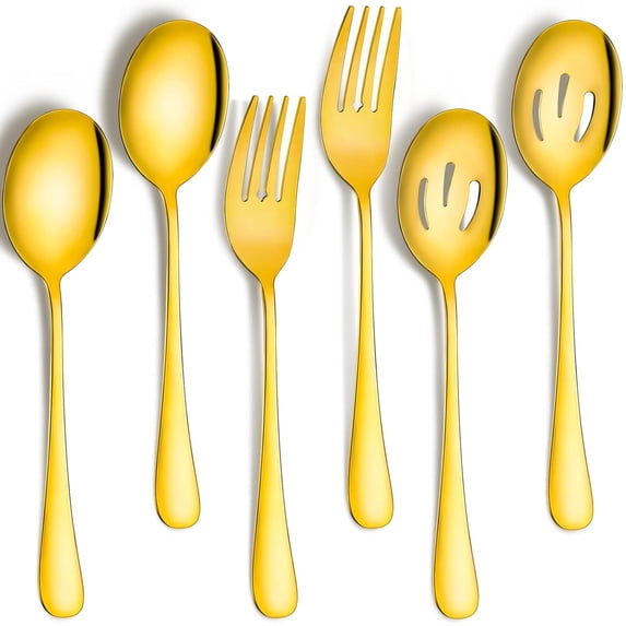 6 Pack Serving Spoons Set Includes 2 Serving Spoons 2 Slotted Serving ...